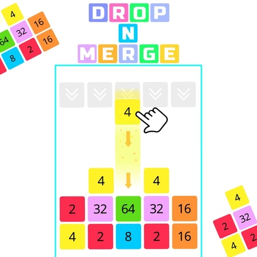 DROP N MERGE BLOCKS - Play DROP N MERGE BLOCKS on Humoq
